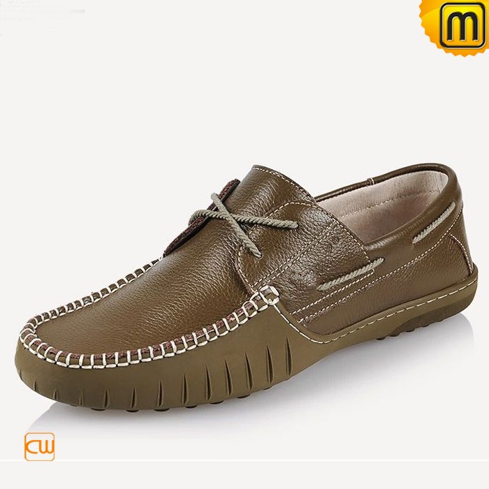 Pebbled Leather Driving Loafers for Men CW740107